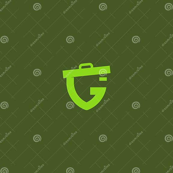Letter G Shield Trash Bin or Trash Can Logo Design Vector Stock Vector ...