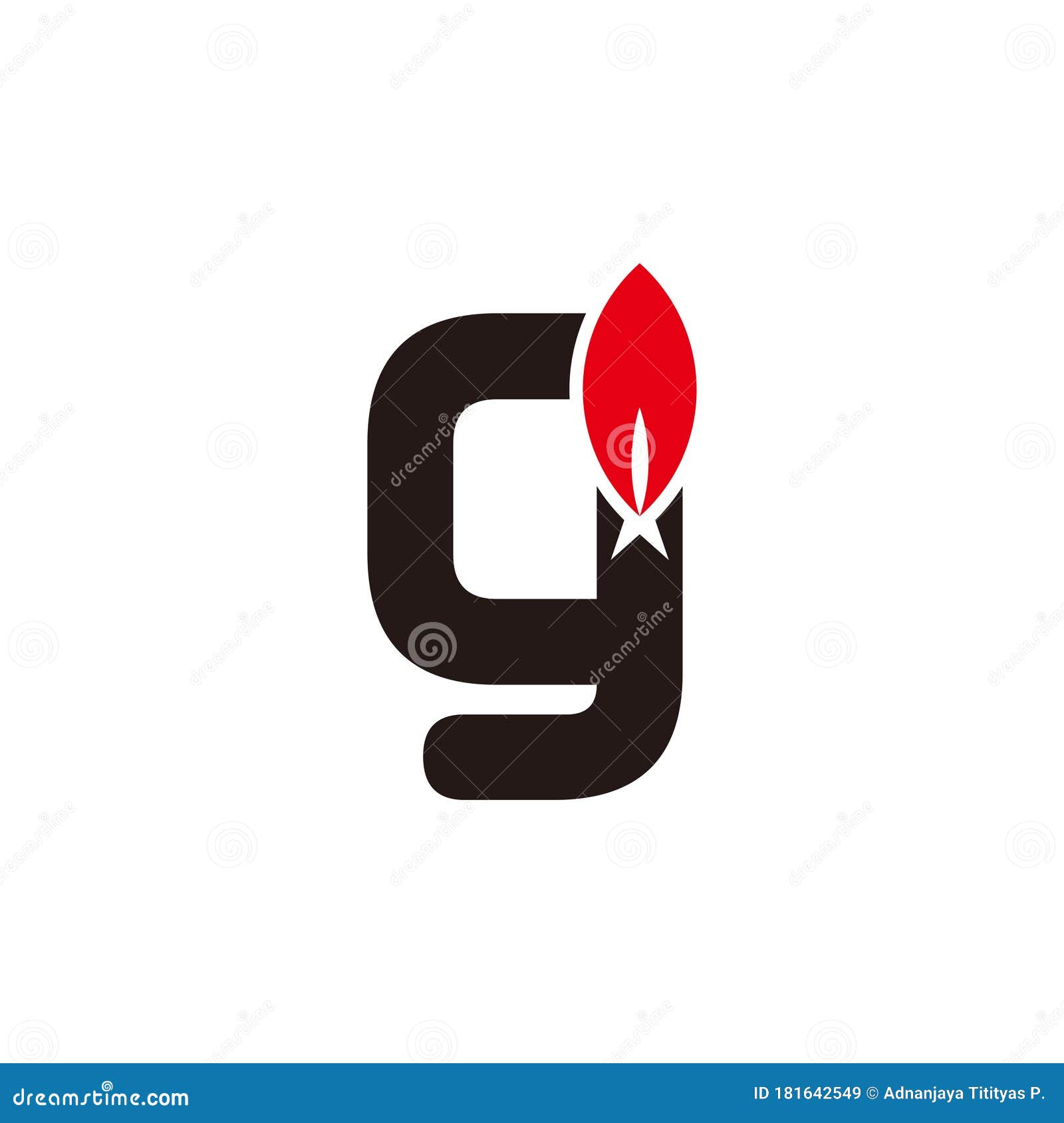 Letter G Simple Gas Flame Symbol Logo Vector Stock Vector ...
