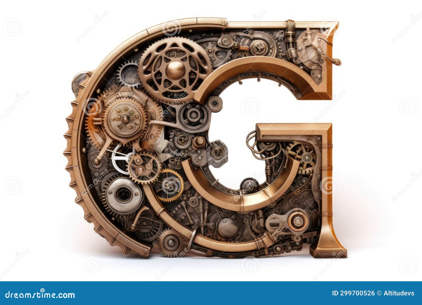 Letter G, Steampunk Style, on White Background Stock Photo - Image of ...