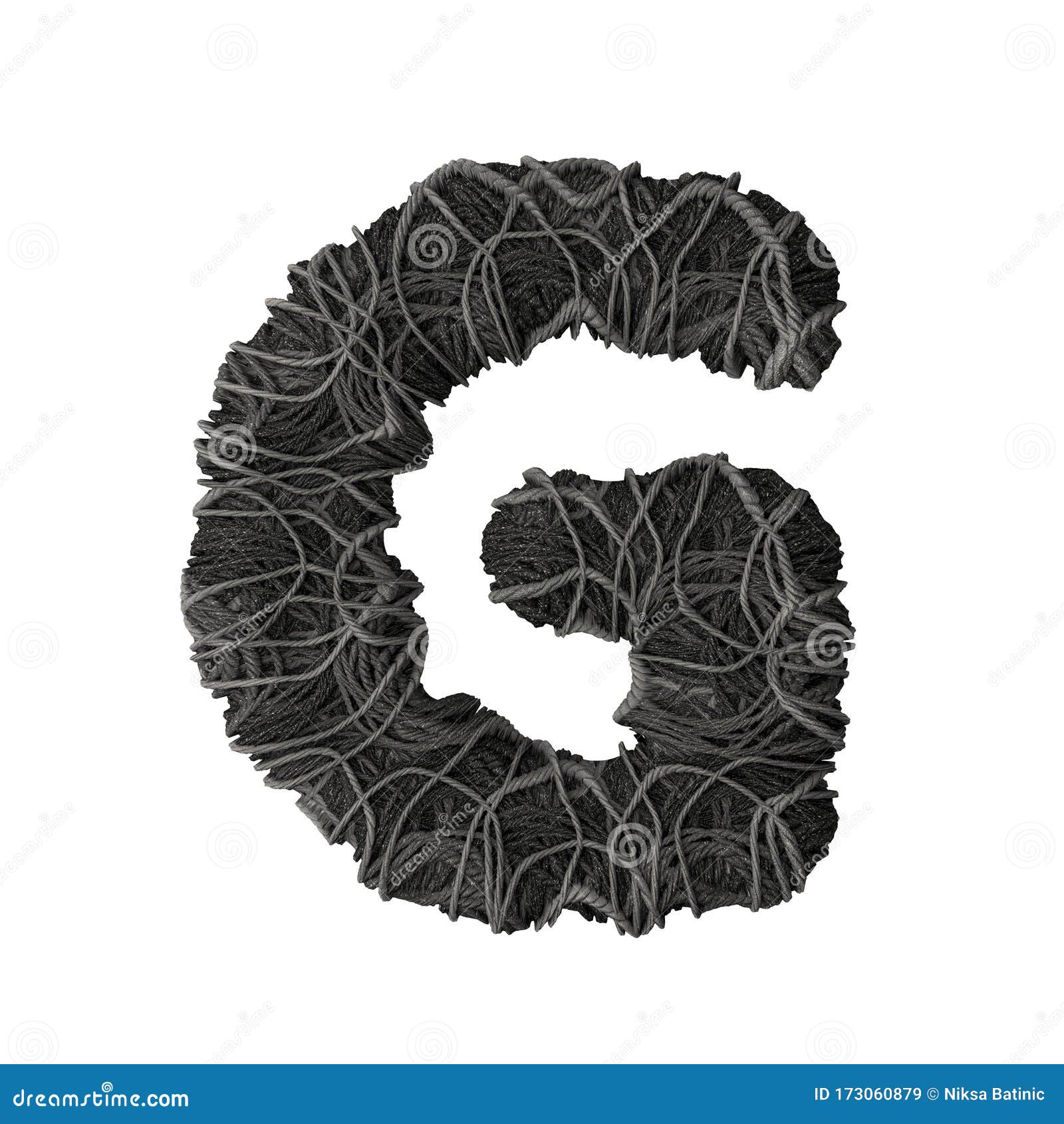 Letter G Stylized in the Form of a Rope Pile Stock Illustration ...