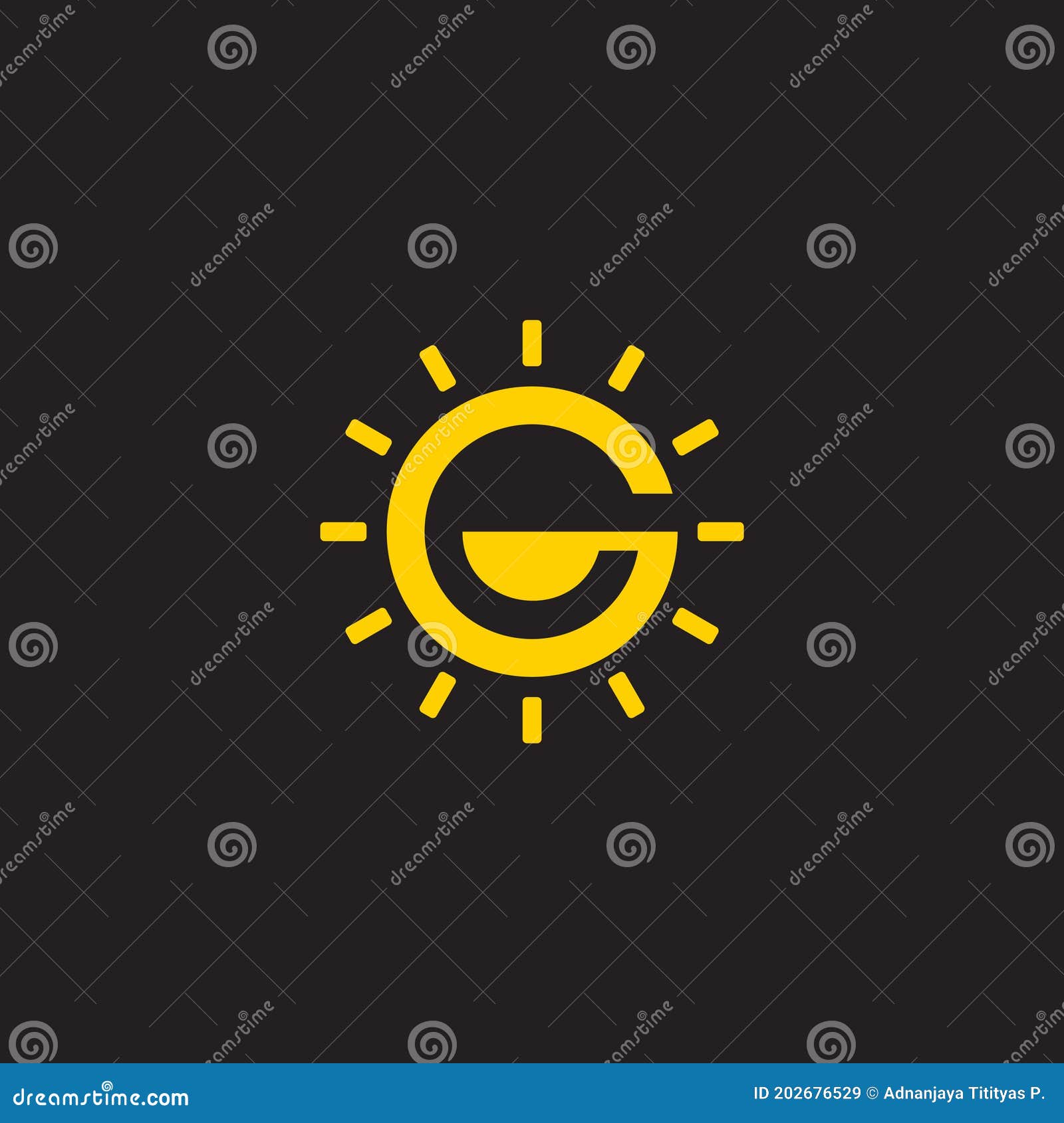 Letter G Sun Moon Geometric Design Logo Vector Stock Vector ...