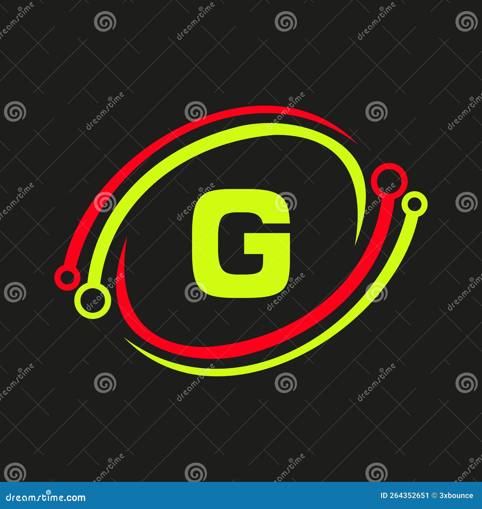 Letter G Technology Logo Combine with Technology Cable Vector Template ...