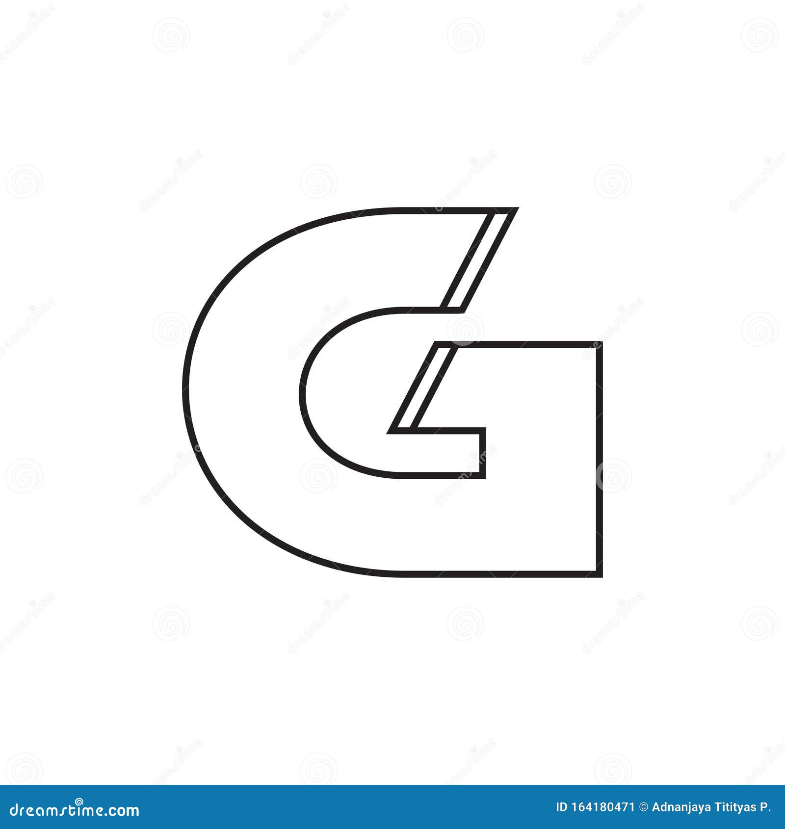 Letter G Thin Lines Geometric Symbol Vector Stock Vector - Illustration ...