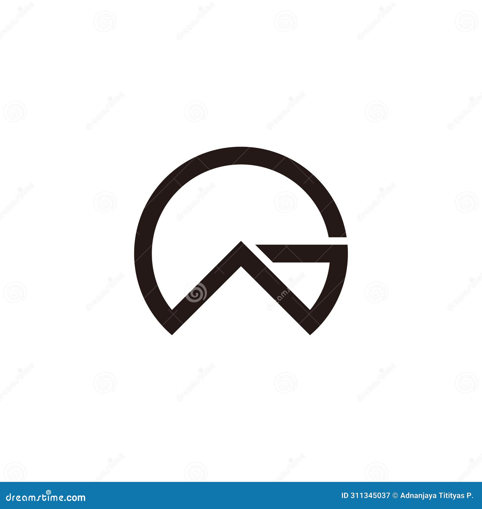 Letter G Triangle Mountain Circle Simple Logo Vector Stock Vector ...