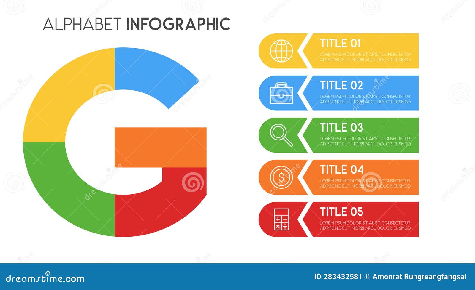 Letter G Vector Alphabet and Other Elements for Infographics Stock ...