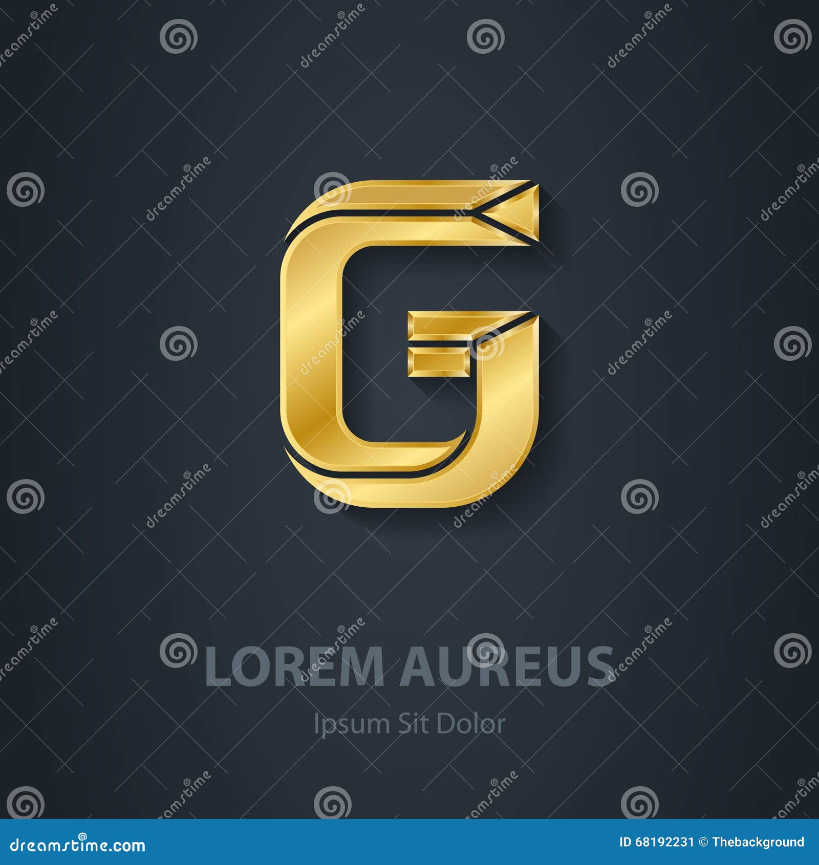 Letter G. Vector Elegant Gold Font. Template for Company Logo Stock ...