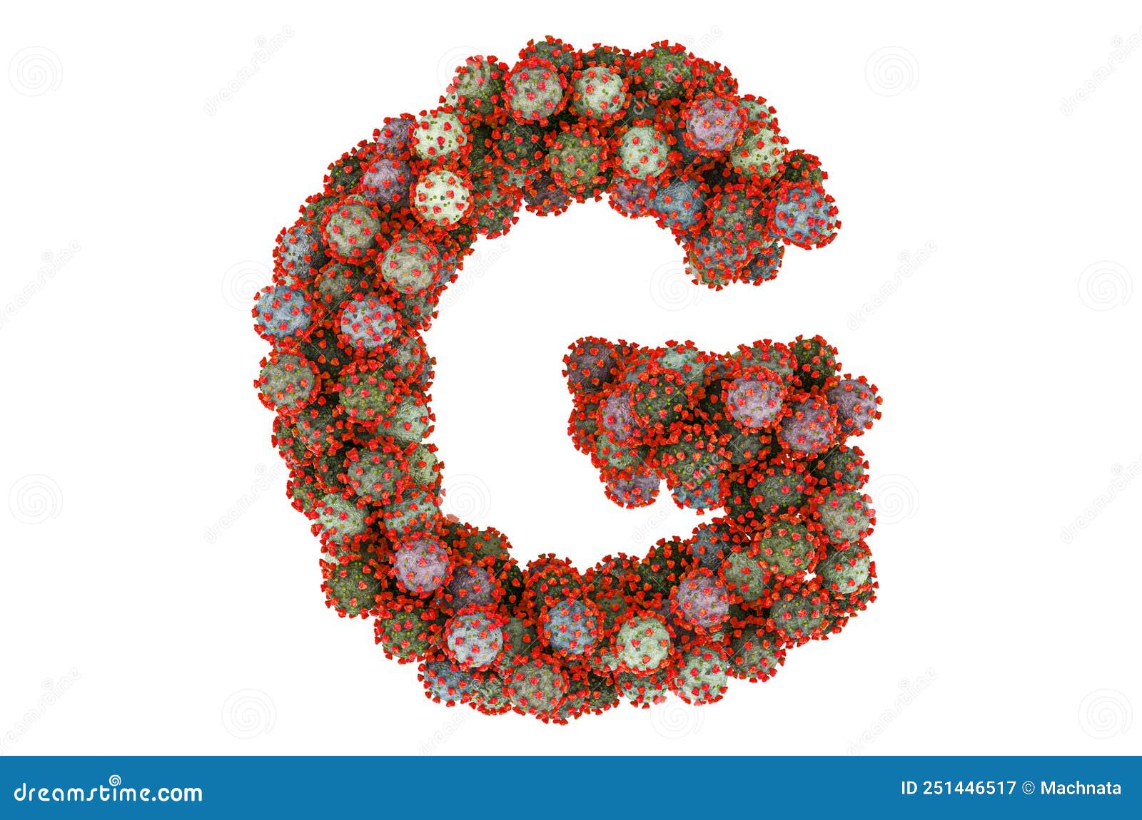 Letter G from Viruses. 3D Rendering Stock Illustration - Illustration ...