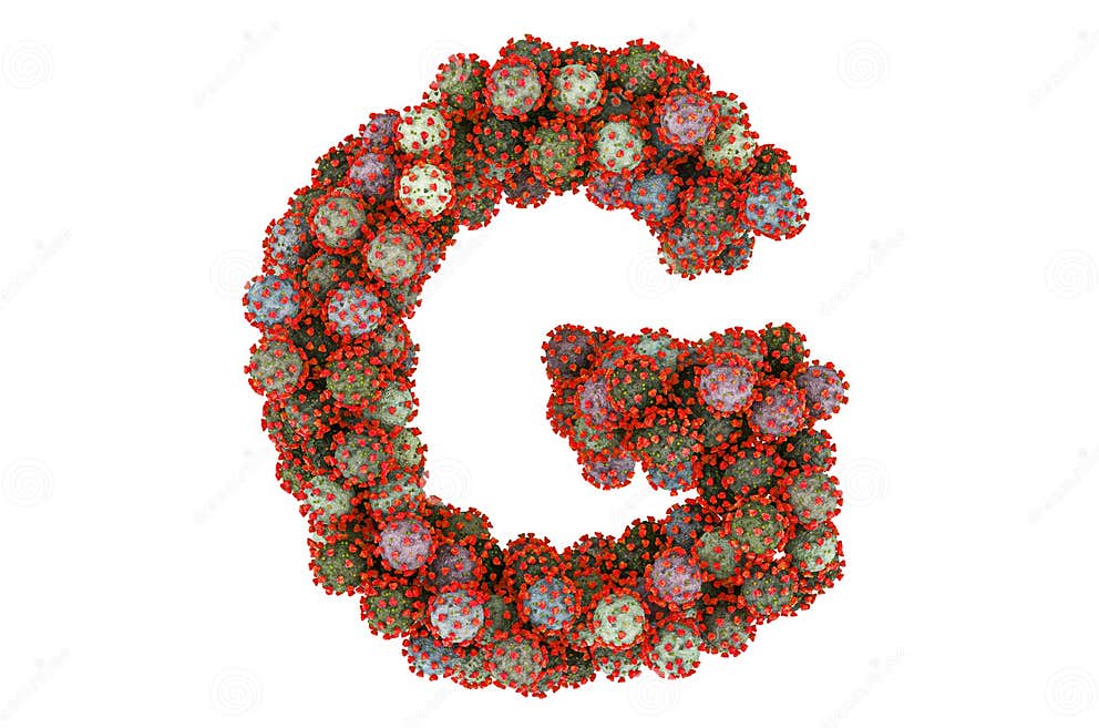 Letter G from Viruses. 3D Rendering Stock Illustration - Illustration ...