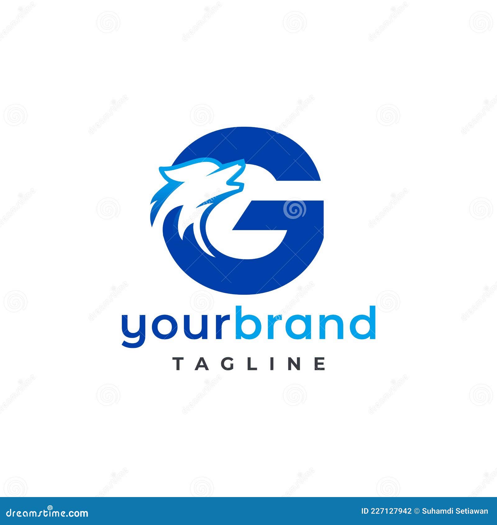 Letter G Wolf Logo Design Vector , Initial Gaming Logo Stock Vector ...