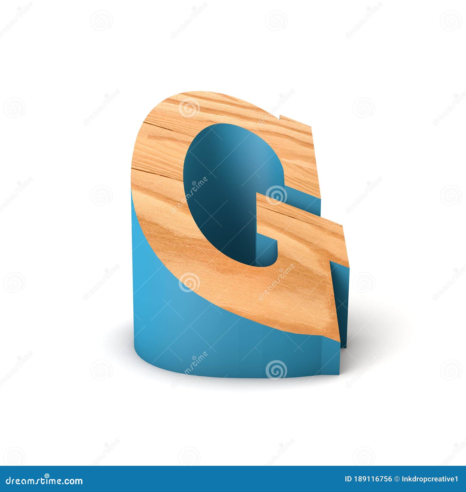 Letter G Wooden Angled Font. 3D Rendering Stock Illustration ...