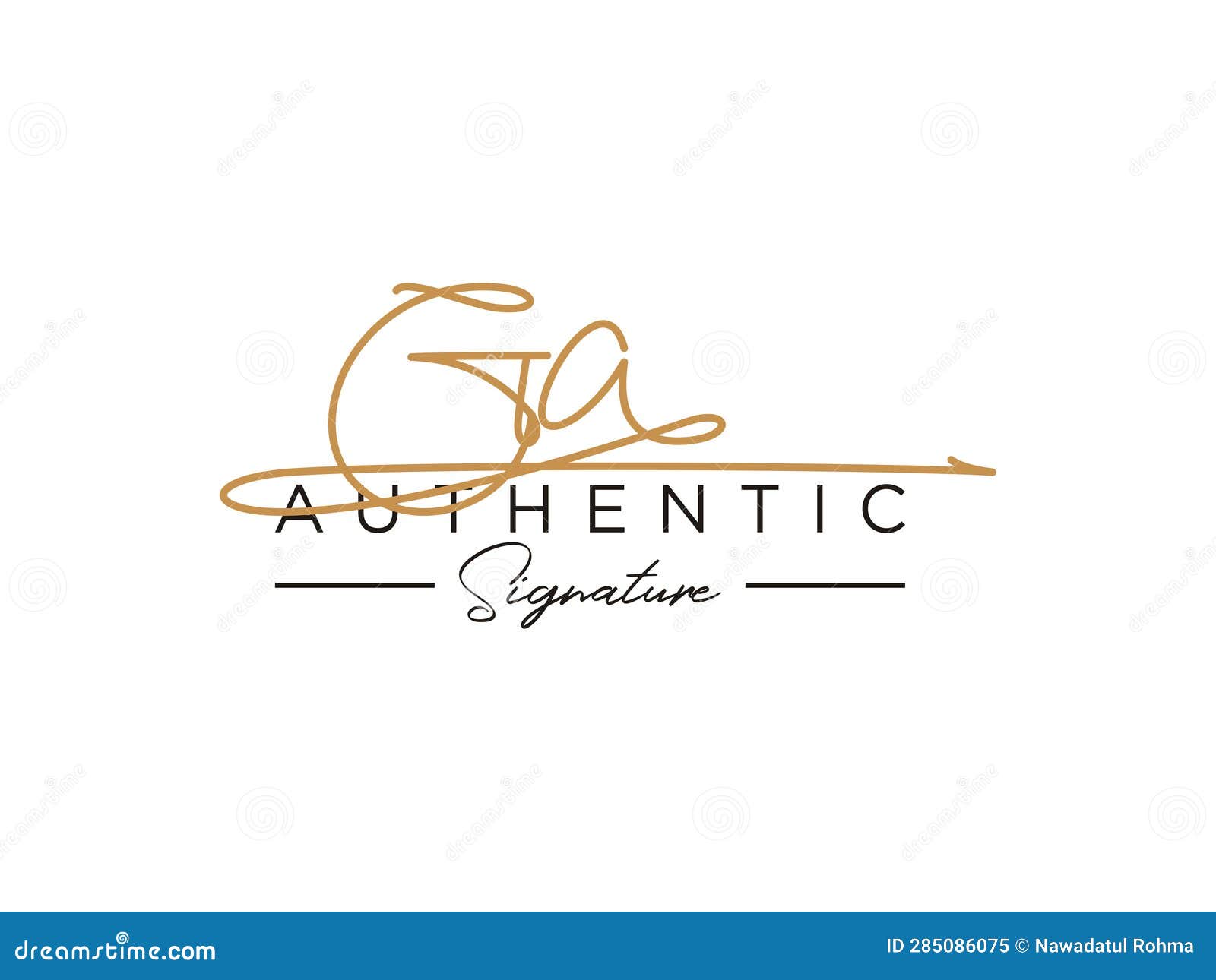 Letter GA Signature Logo Template Vector Stock Vector - Illustration of ...