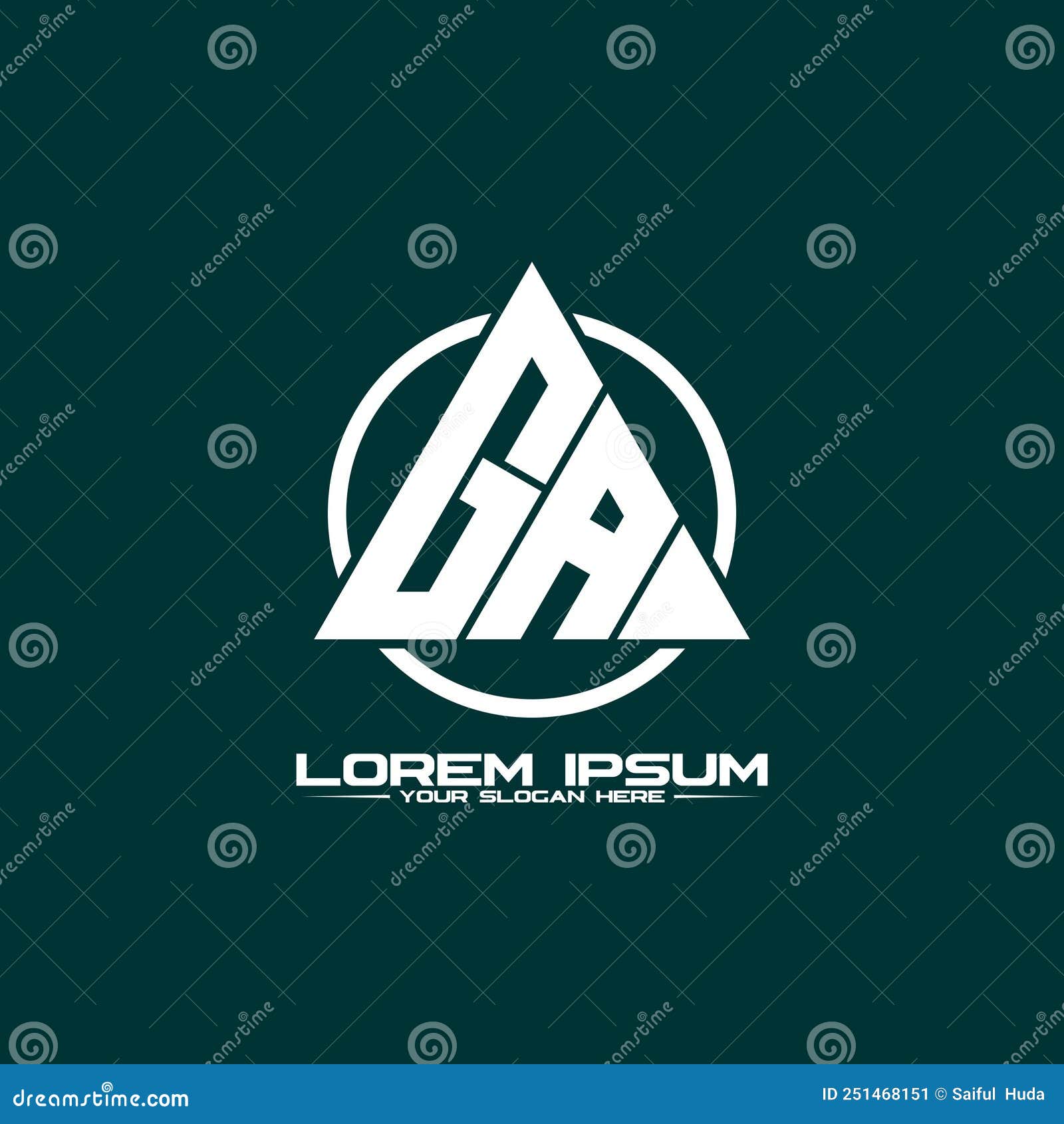 Letter GA Simple Monogram Logo Icon Design. Stock Vector - Illustration ...