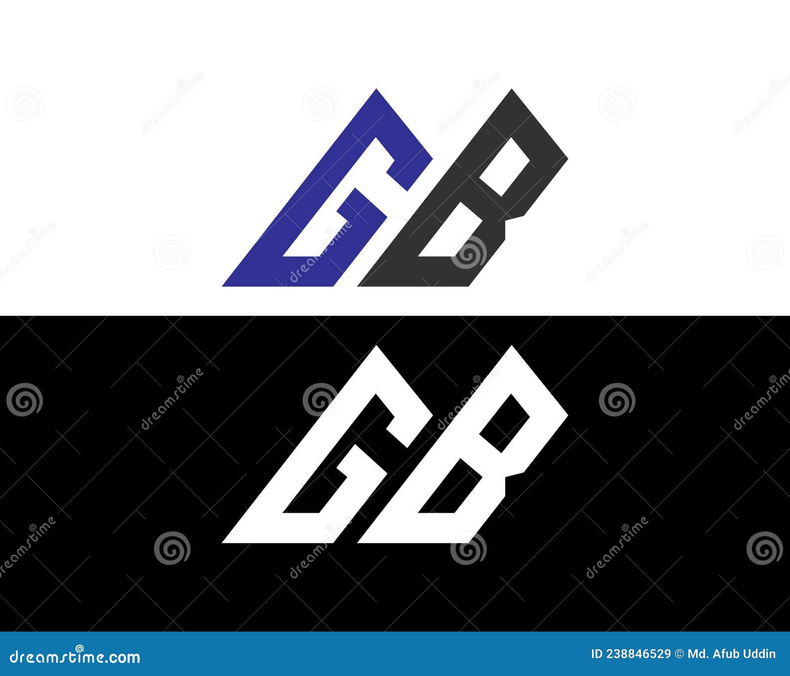 Letter GB Initial Logo Creative Modern Design Stock Vector ...