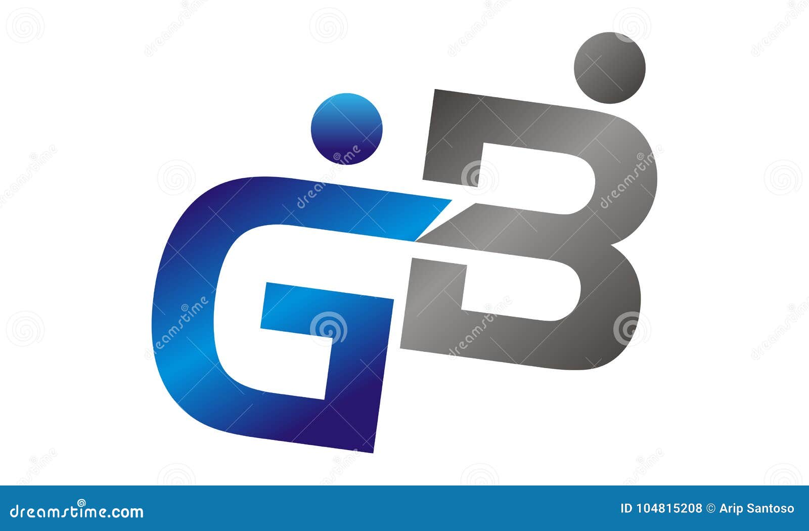 Letter GB Logo Design Template Stock Vector - Illustration of blue ...