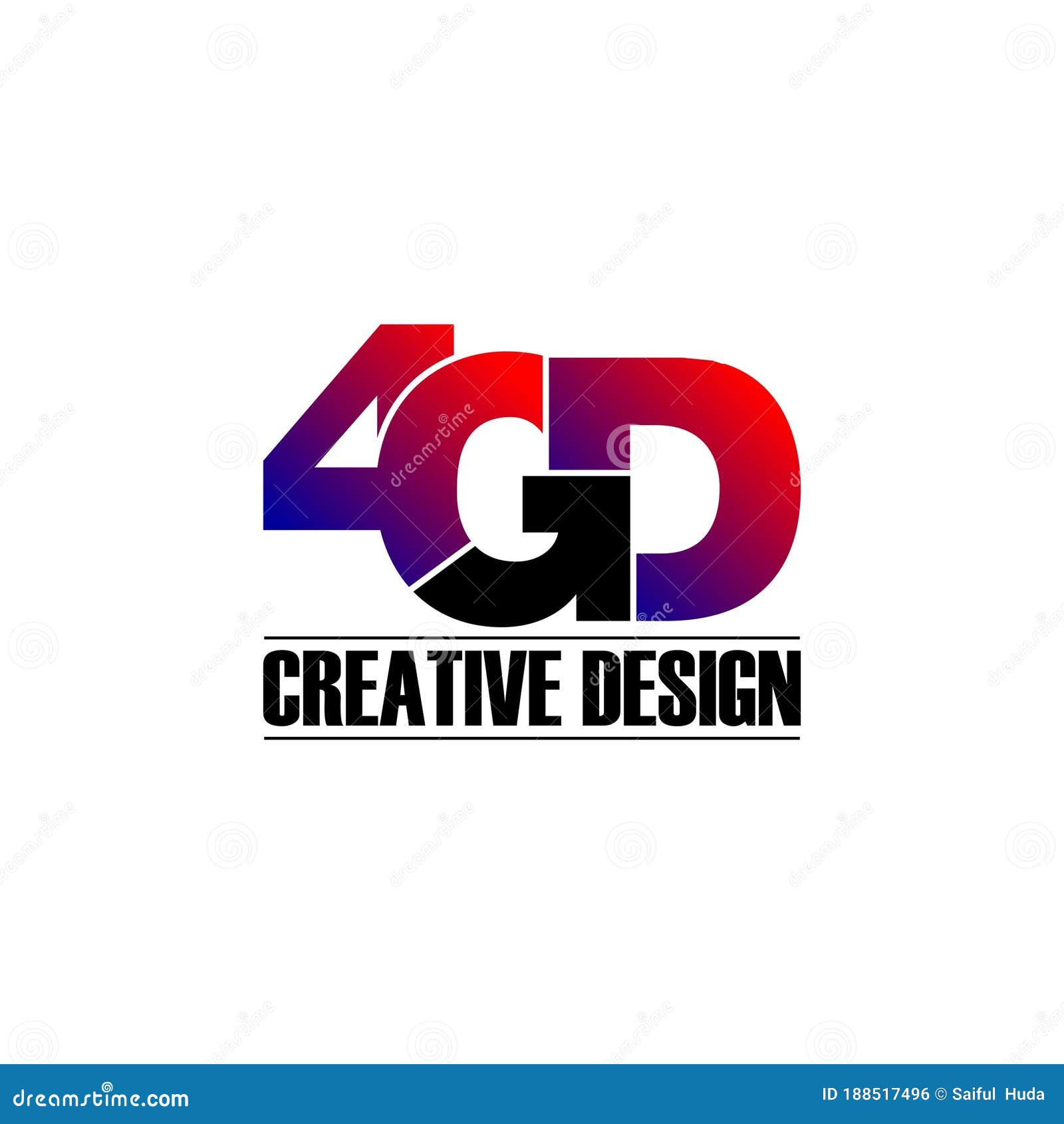 Letter 4GD Monogram Logo Icon Design Vector. Stock Vector ...