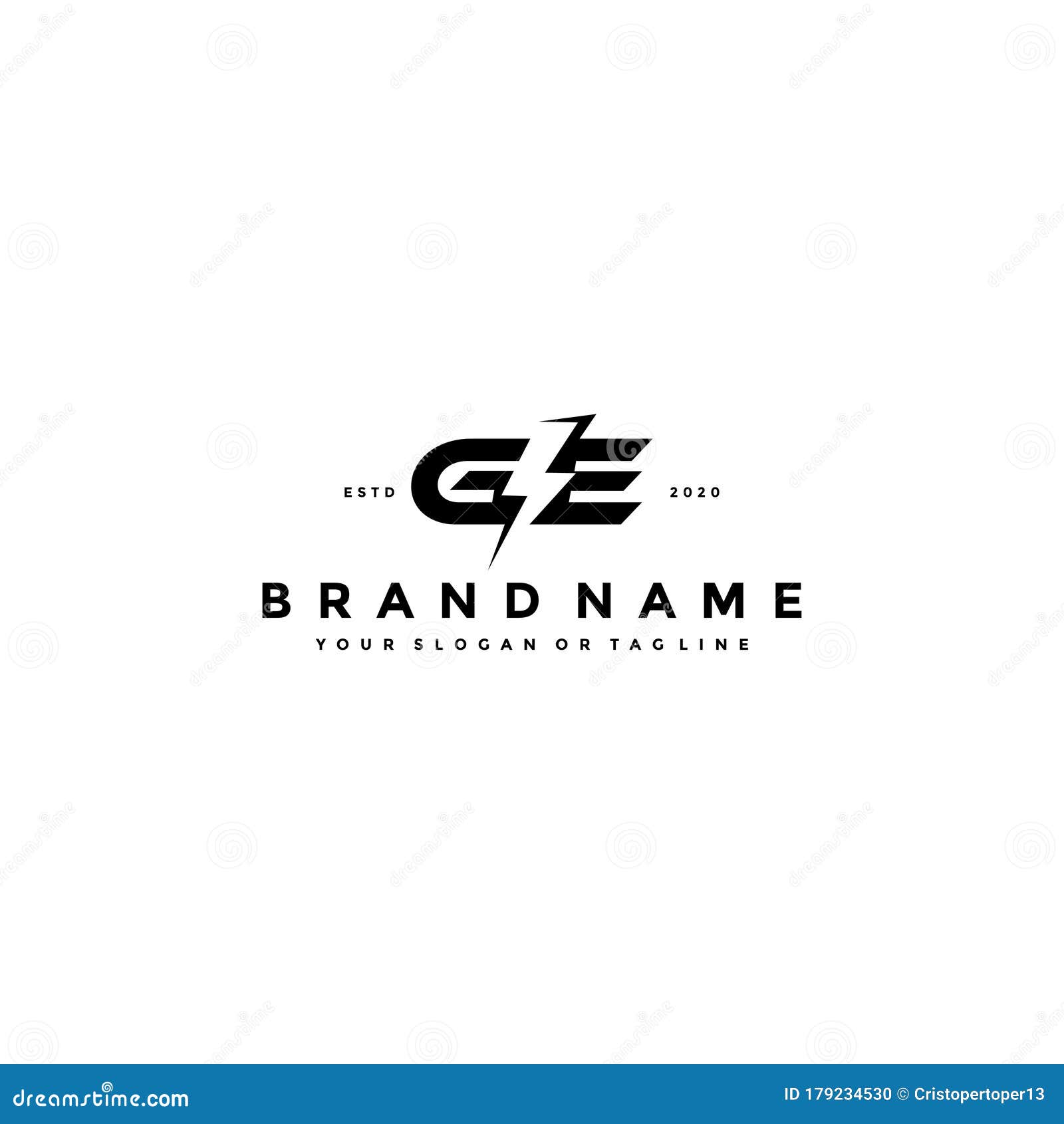 Letter GE Electric Logo Design Vector Stock Vector - Illustration of ...