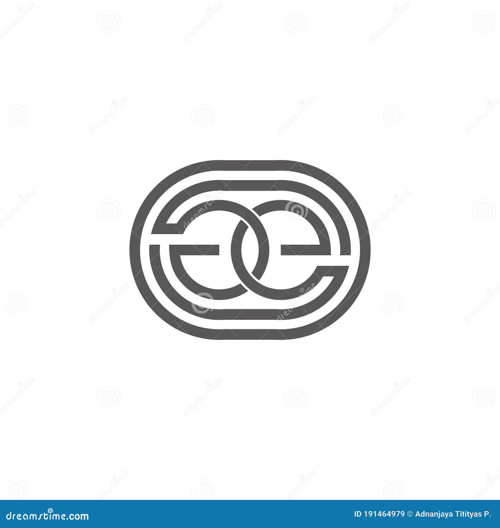 Letter Ge Linked Line Circle Round Design Symbol Vector | CartoonDealer ...