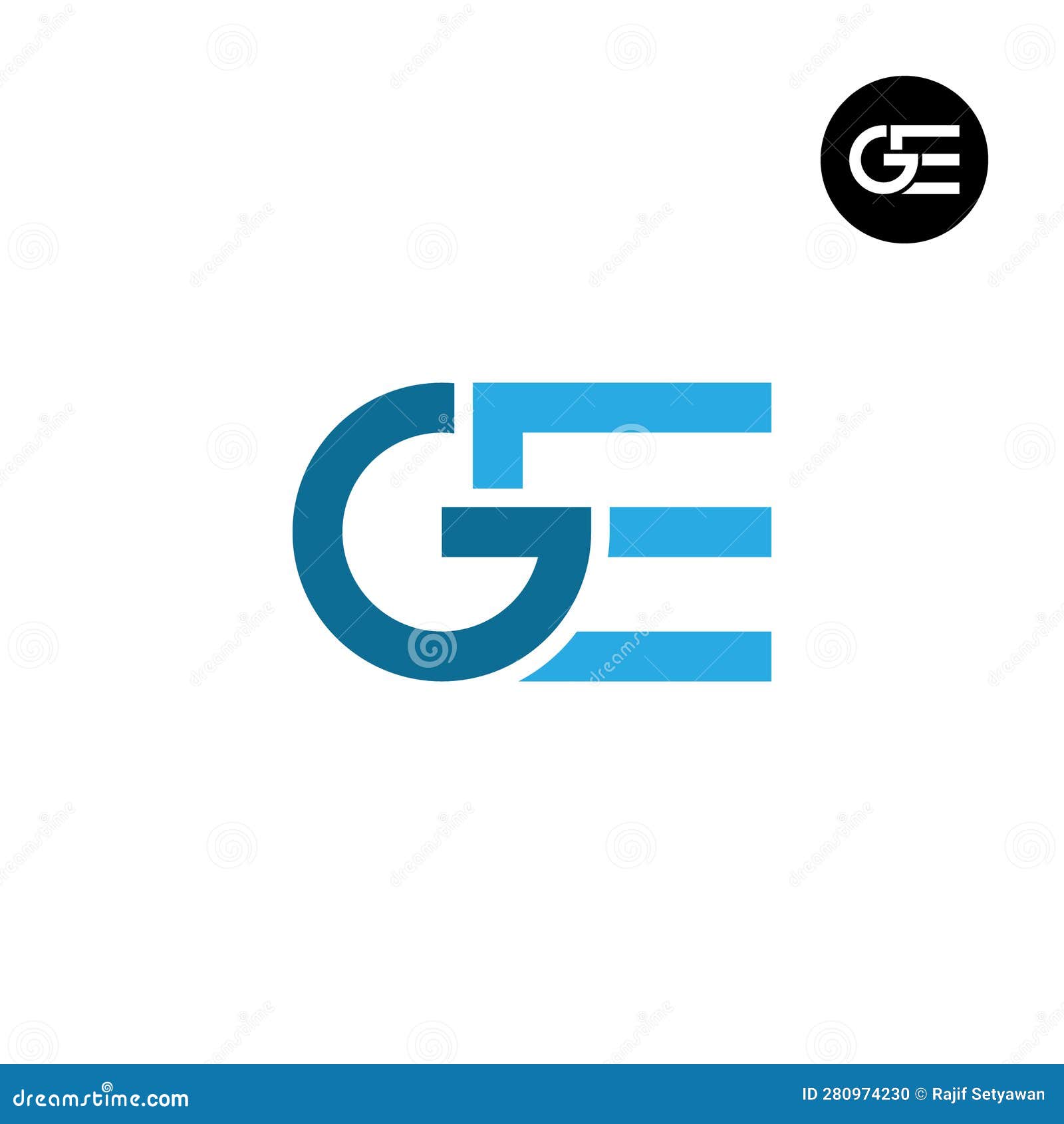 Letter GE Monogram Logo Design Stock Vector - Illustration of name ...