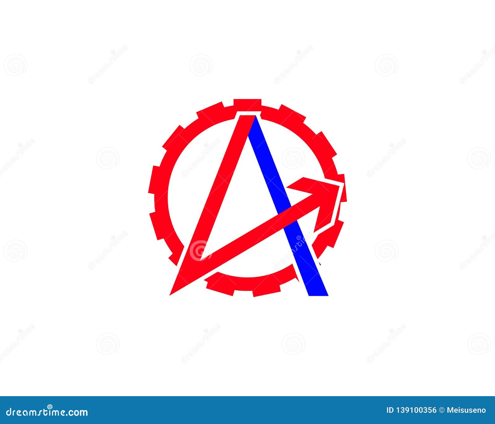 Letter a Gear with Arrow Logo Design Element Stock Vector ...