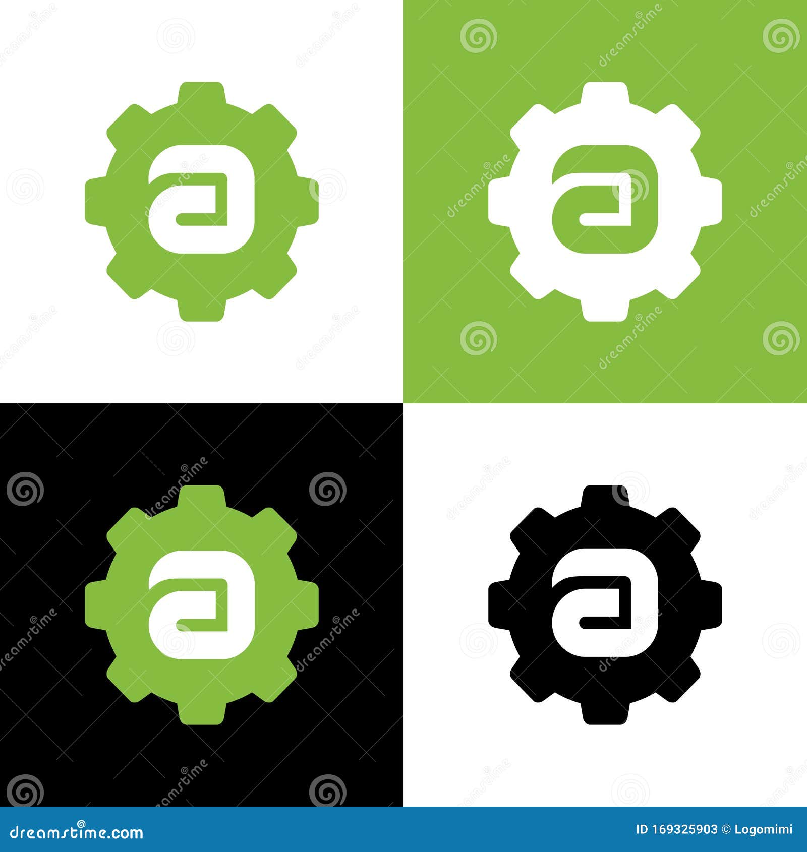 Letter a Gear Logo Design Template Elements, Vector Illustration Stock ...