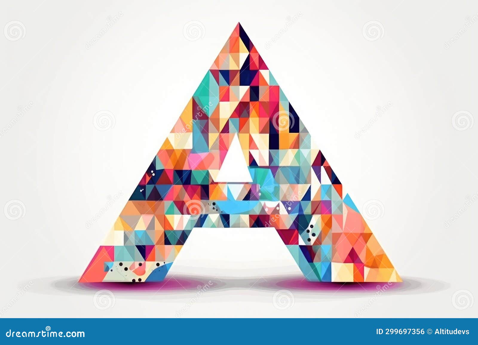 Letter a, Geometric Patterns Style, on White Background Stock ...
