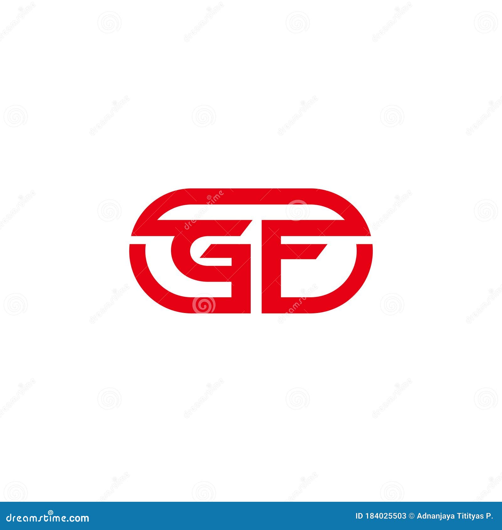 Letter Gf Simple Geometric Line Round Shape Symbol Logo Vector Stock ...