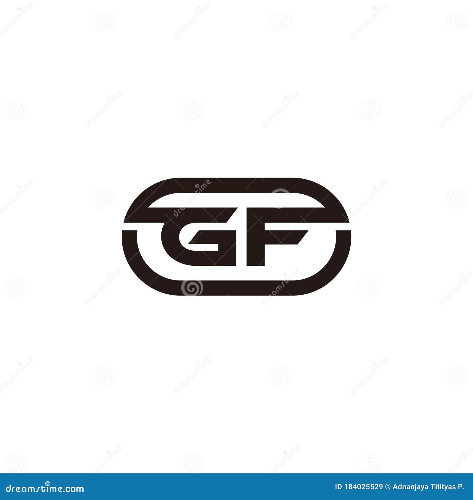 Letter Gf Simple Geometric Oval Shape Symbol Logo Vector Stock Vector ...