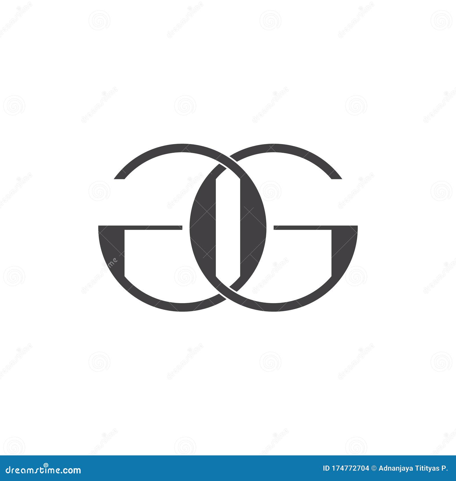 Letter Gg Circle Linked Geometric Overlap Design Symbol Logo Vector ...