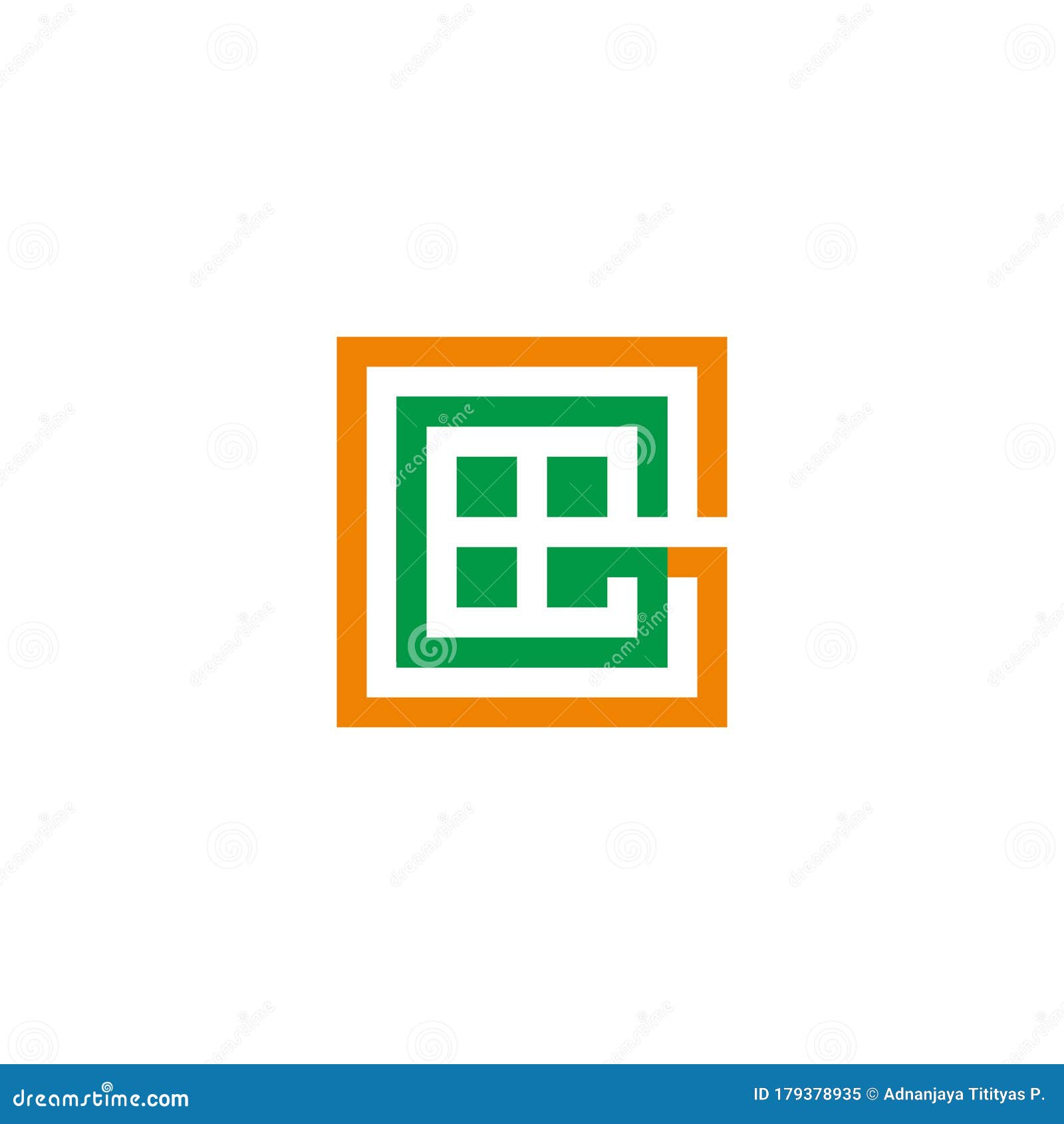 Letter Gg Square Colorful Window Geometric Line Clear Logo Vector Stock ...