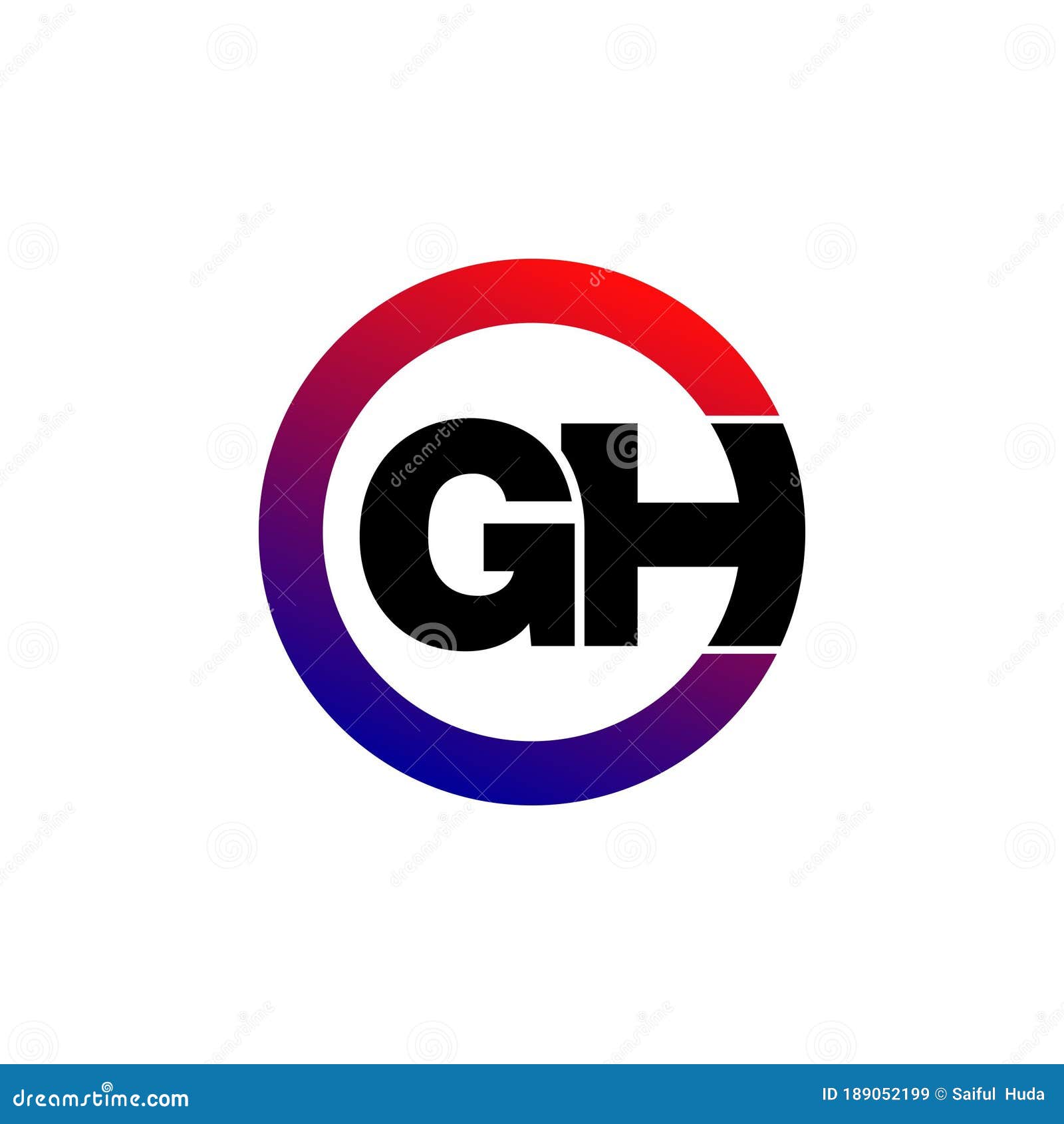 Letter GH Circle Monogram Logo Icon Design Vector. Stock Vector ...