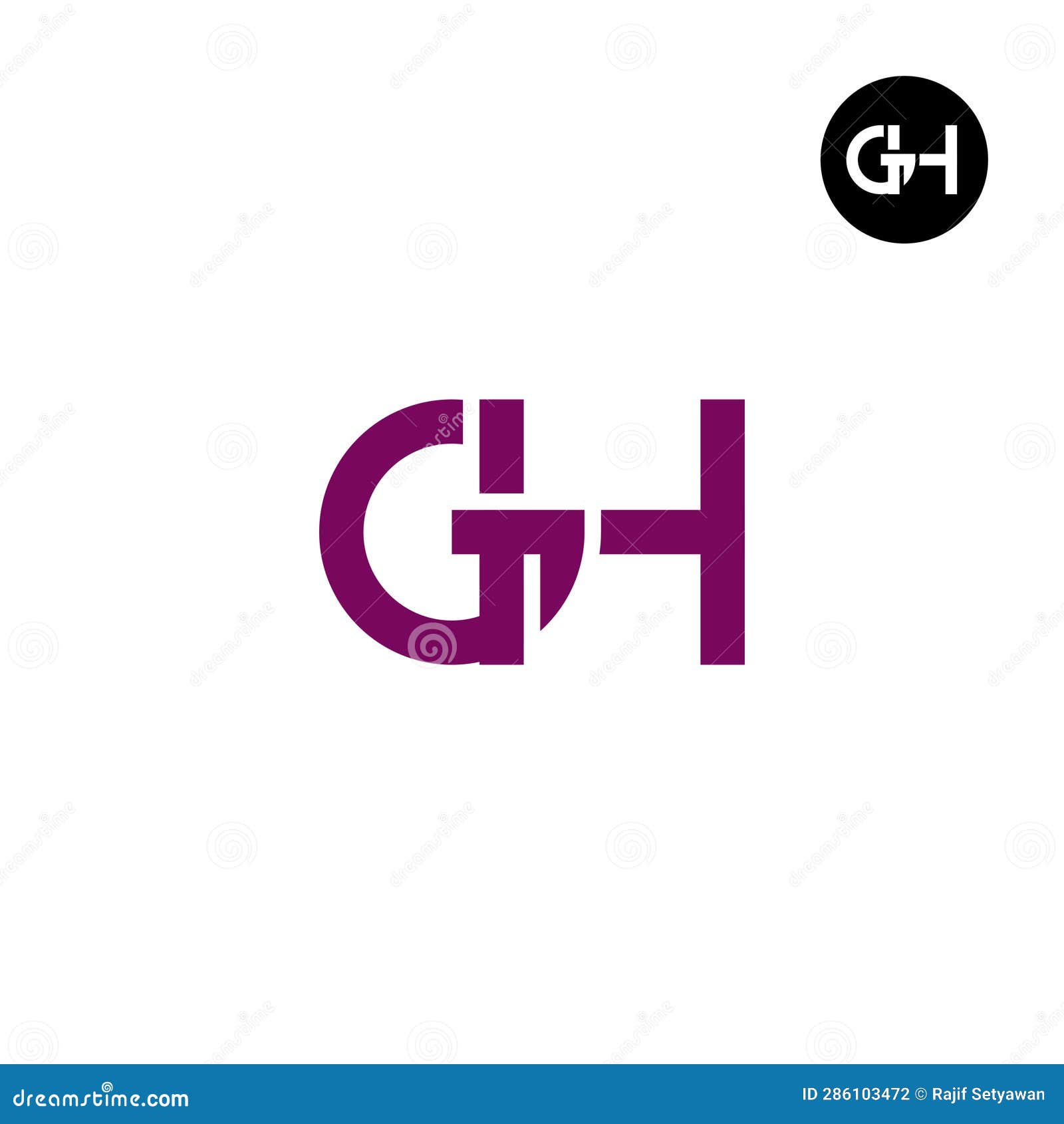 Letter GH Monogram Logo Design Stock Vector - Illustration of design ...