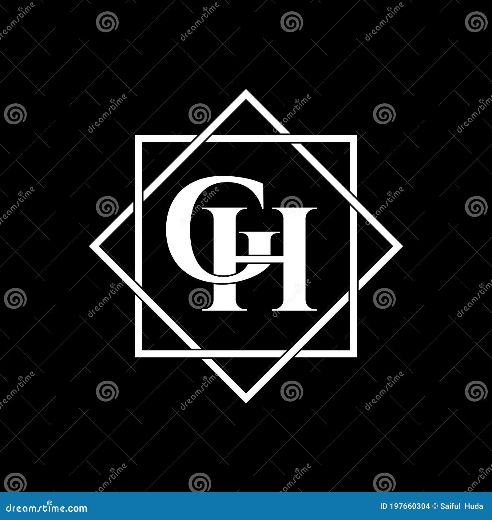 Letter GH Simple Monogram Logo Icon Design. Stock Vector - Illustration ...