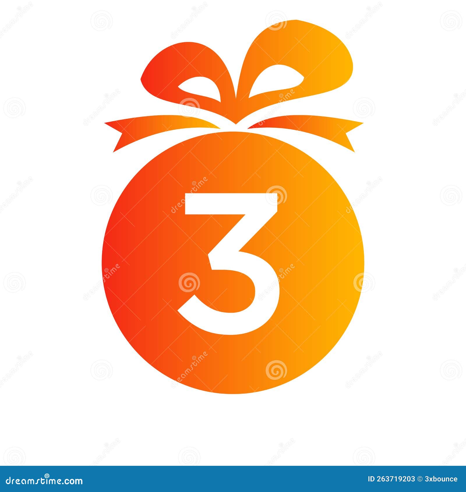 Letter 3 Gift Box Logo. Giftbox Icon Celebration Logo Element Template ...