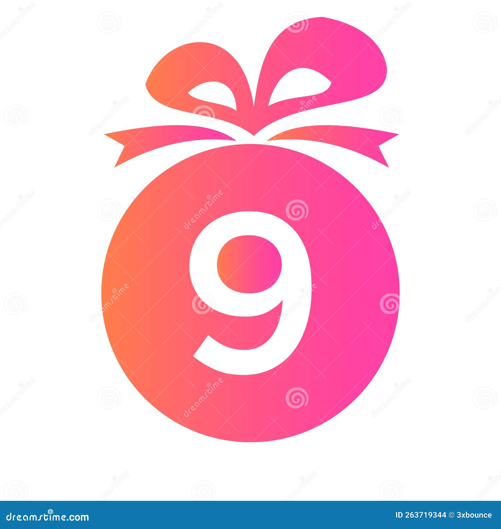 Letter 9 Gift Box Logo. Giftbox Icon Celebration Logo Element Template ...