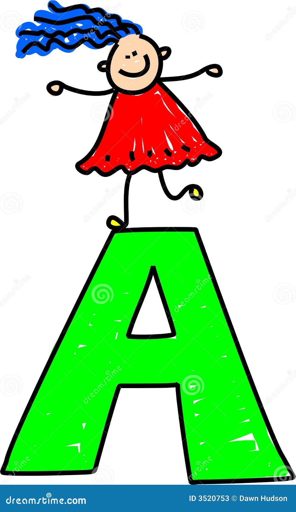 Letter a girl stock vector. Illustration of education - 3520753