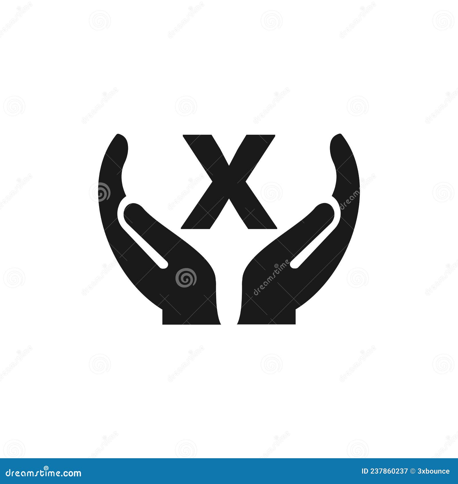 Letter X Giving Hand Logo Design. Hand Logo Design on Letter X Vector ...