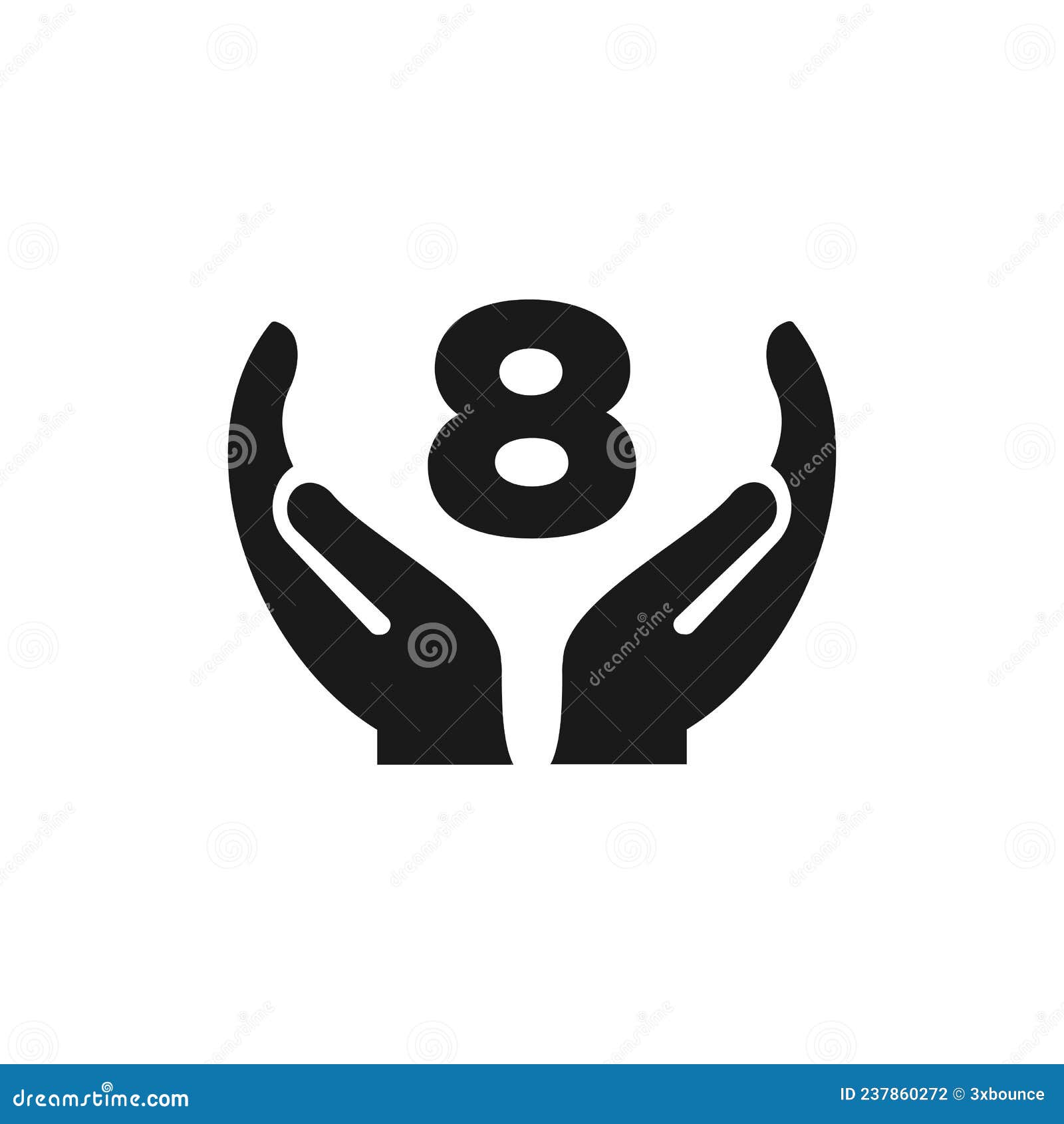 Letter 8 Giving Hand Logo Design. Hand Logo Design on Letter 8 Vector ...
