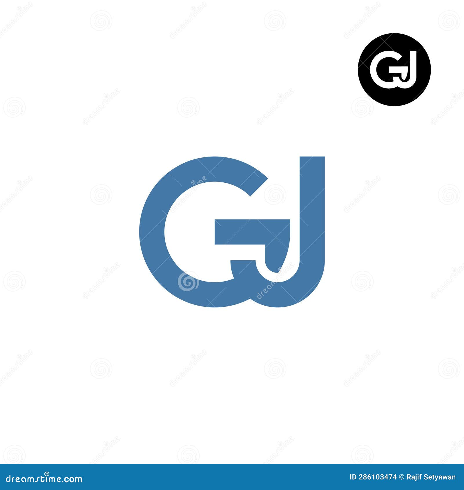 Letter GJ Monogram Logo Design Stock Vector - Illustration of company ...
