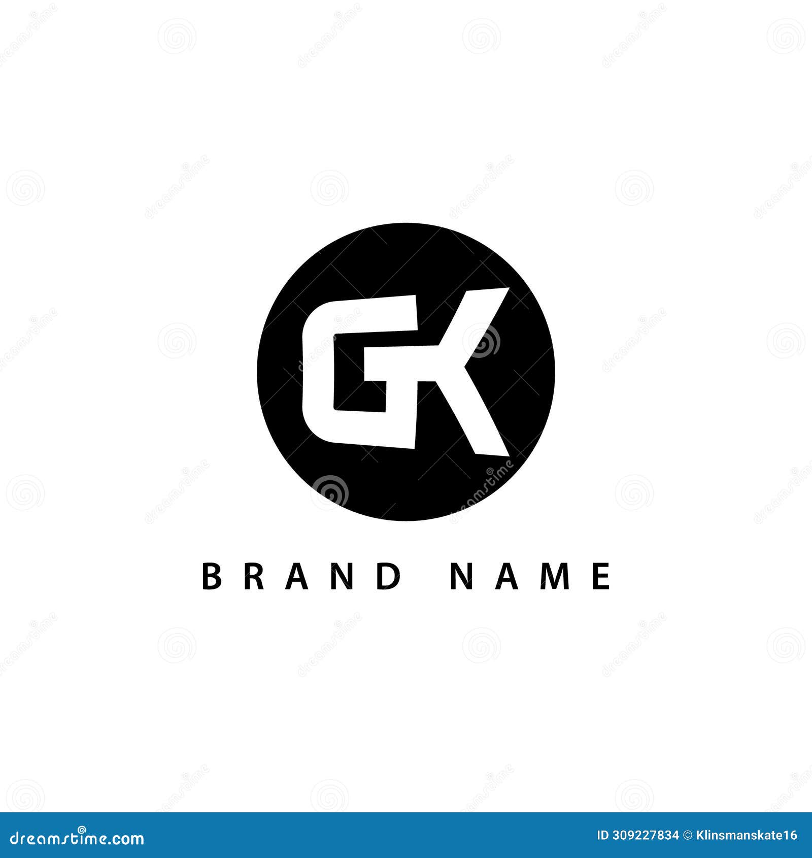 Letter Gk Logo Icon Design Template Element Stock Vector - Illustration ...