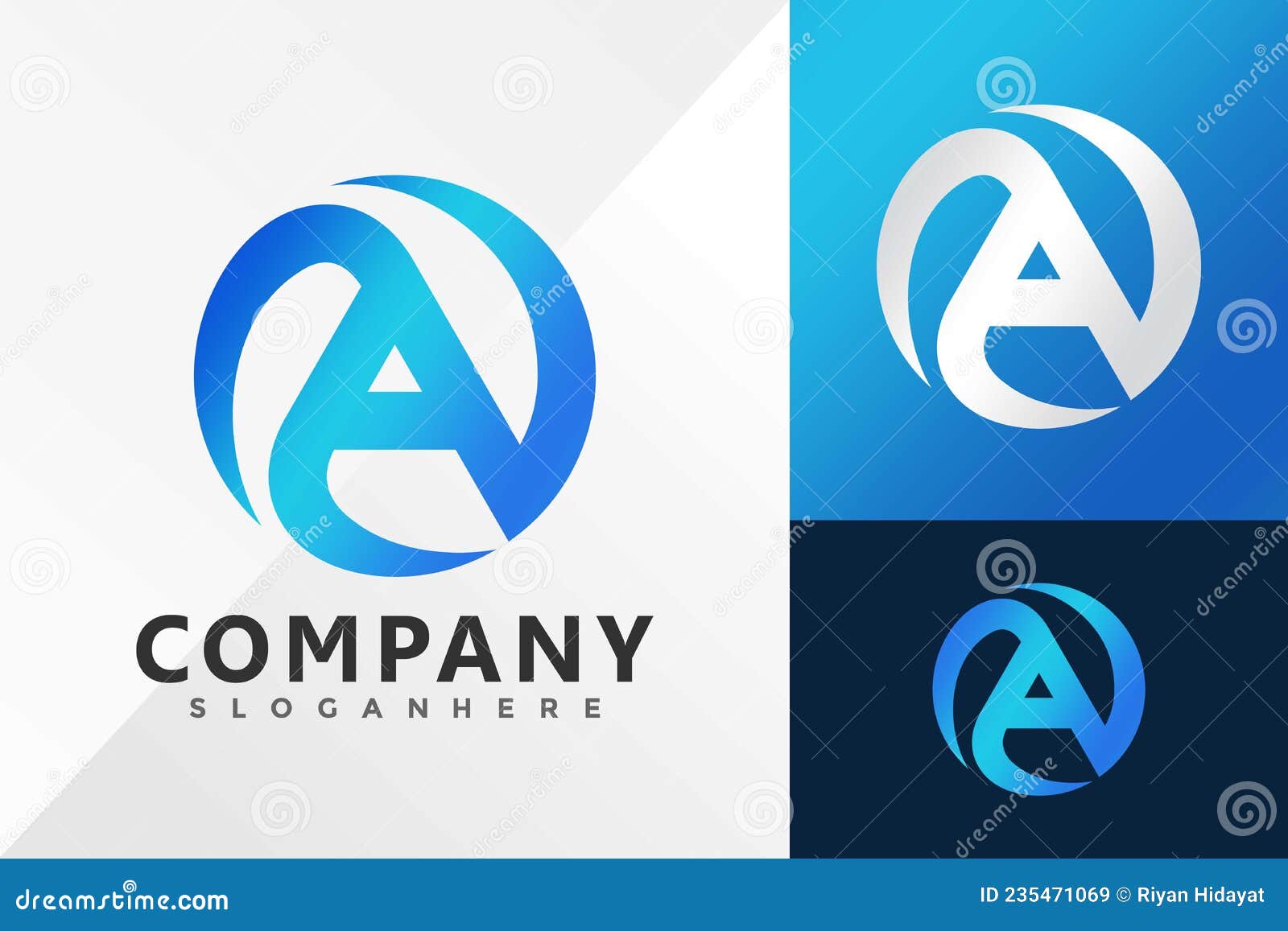 Letter a Global Circular Logo Design Vector Illustration Template Stock ...