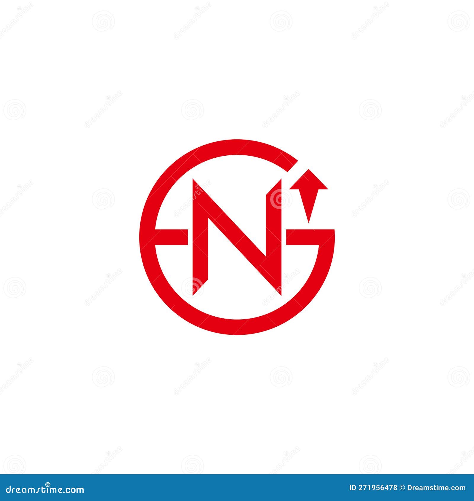 Letter Gn Arrow Up Simple Geometric Logo Vector Stock Vector ...
