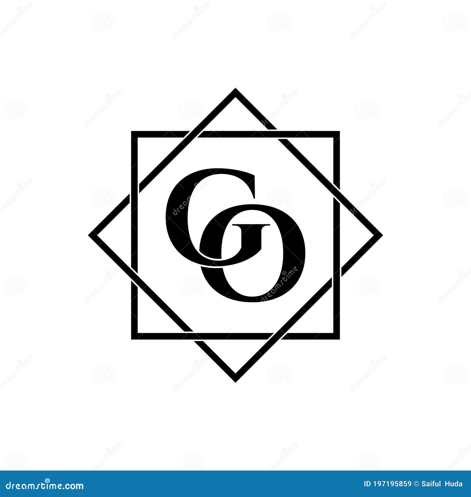 Letter GO Simple Monogram Logo Icon Design. Stock Vector - Illustration ...