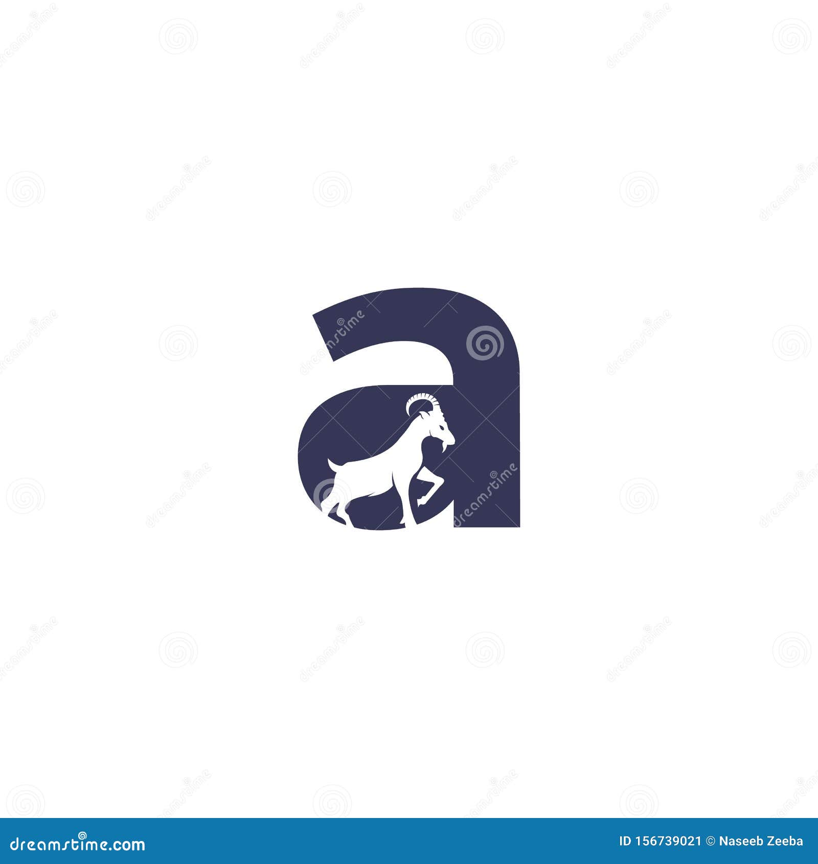 Letter a and Goat Logo Template Design. Stock Vector - Illustration of ...
