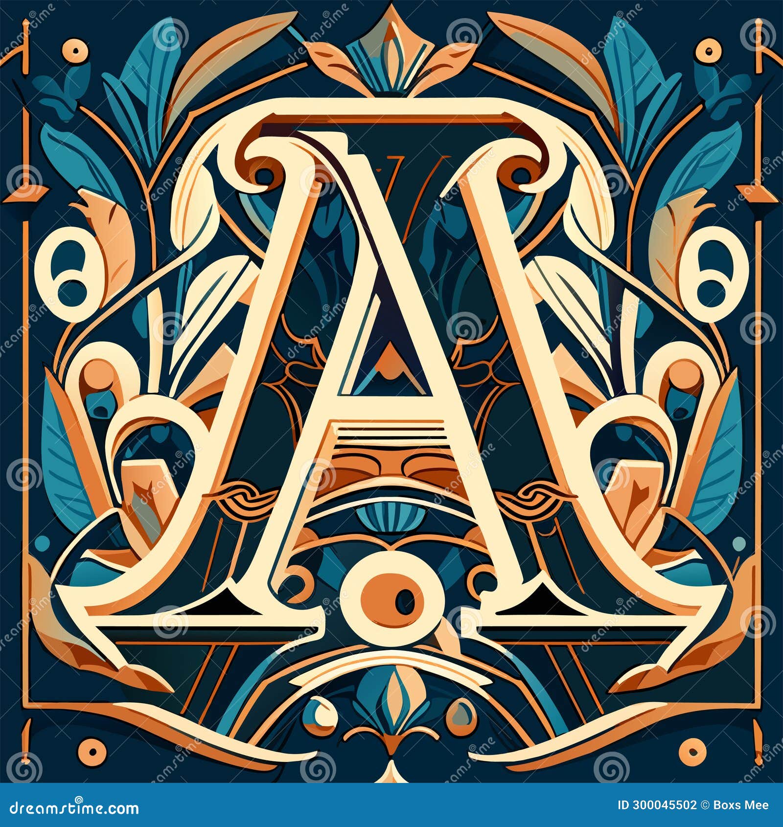 Letter a in the Gothic Style. Decorative Font. Vector Illustration ...