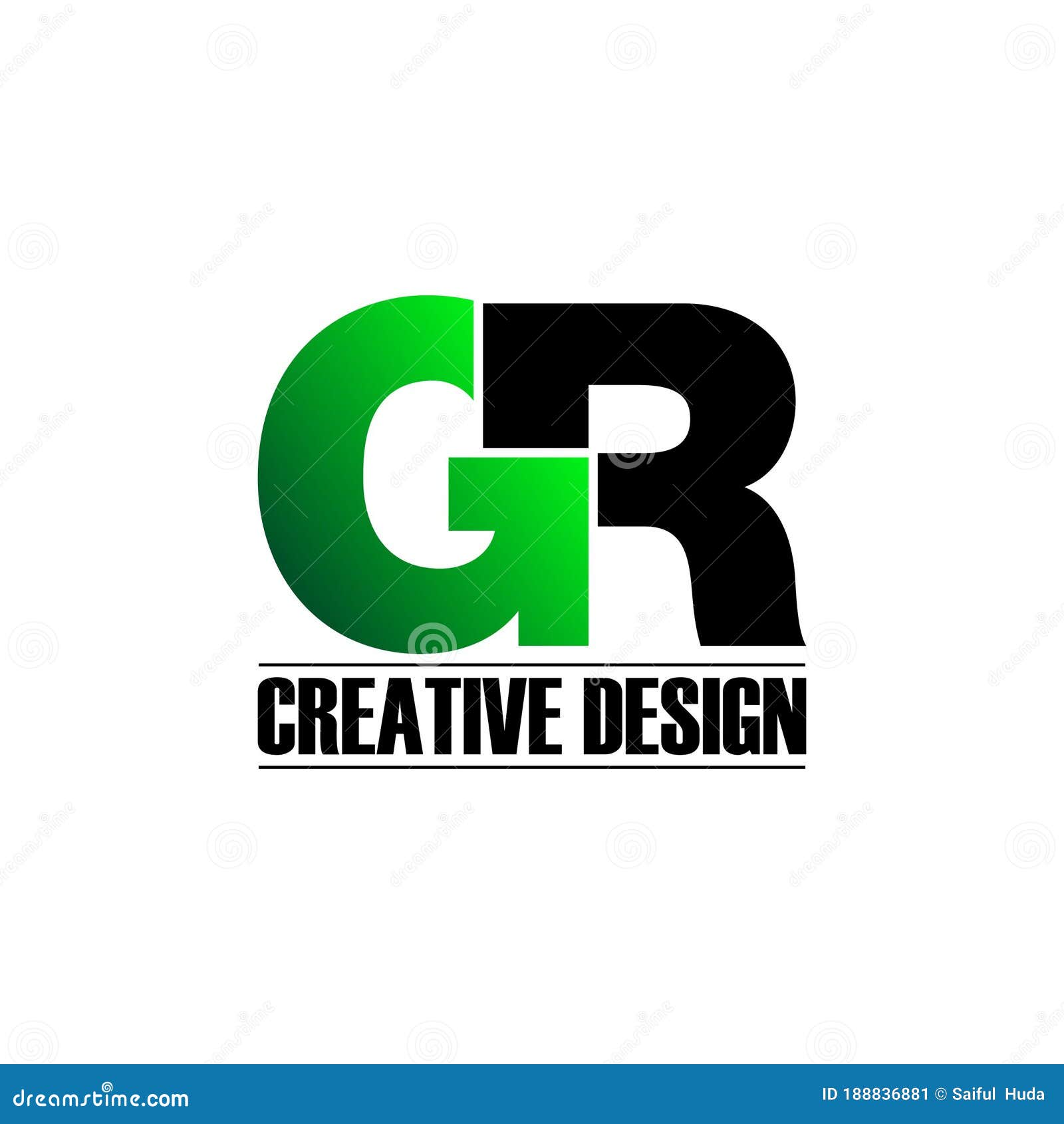Letter GR Monogram Logo Icon Design Vector. Stock Vector - Illustration ...