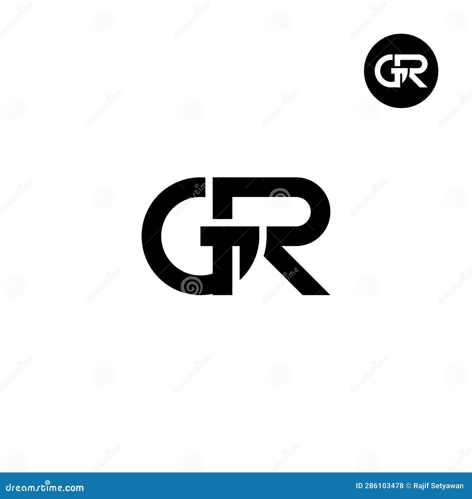 Letter GR Monogram Logo Design Stock Illustration - Illustration of ...
