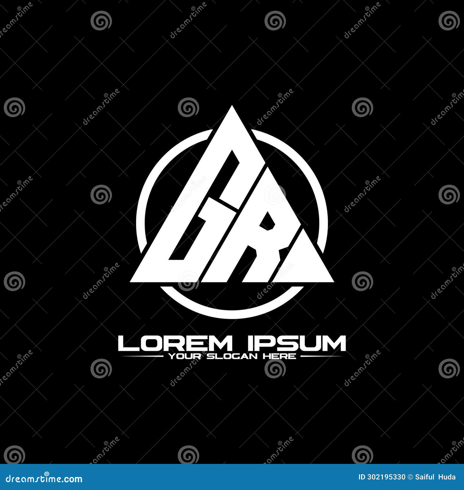 Letter GR Triangle Logo Design Vector Stock Vector - Illustration of ...