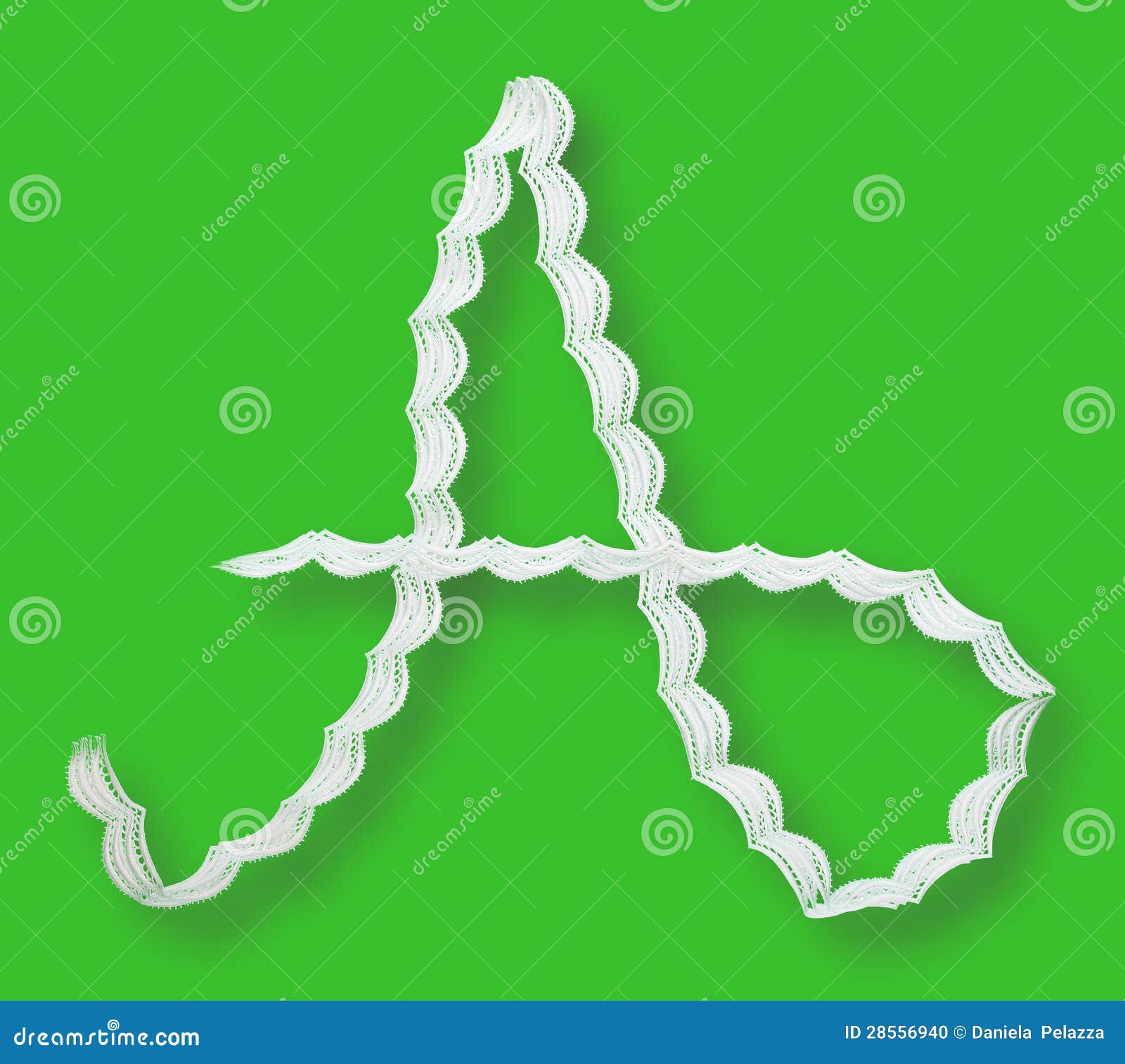 Letter a on green stock illustration. Illustration of lace - 28556940