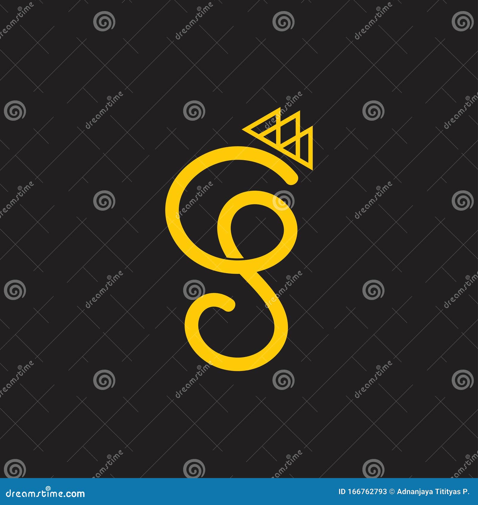 Letter Gs Crown Ribbon Logo Vector Vektor Illustrationer - Illustration ...