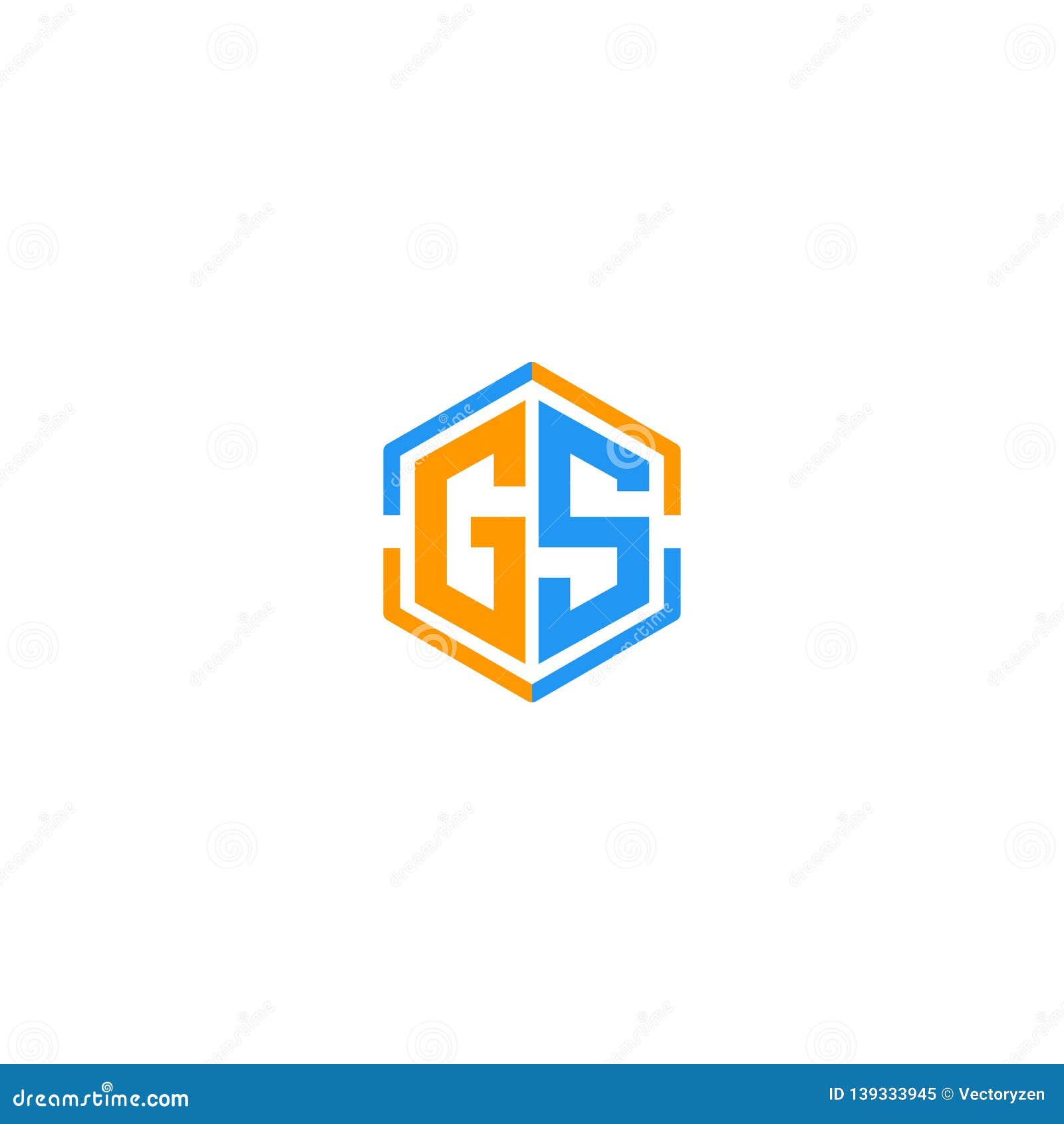 Letter GS Initial Logo Template Illustration Icon Element Stock Vector ...